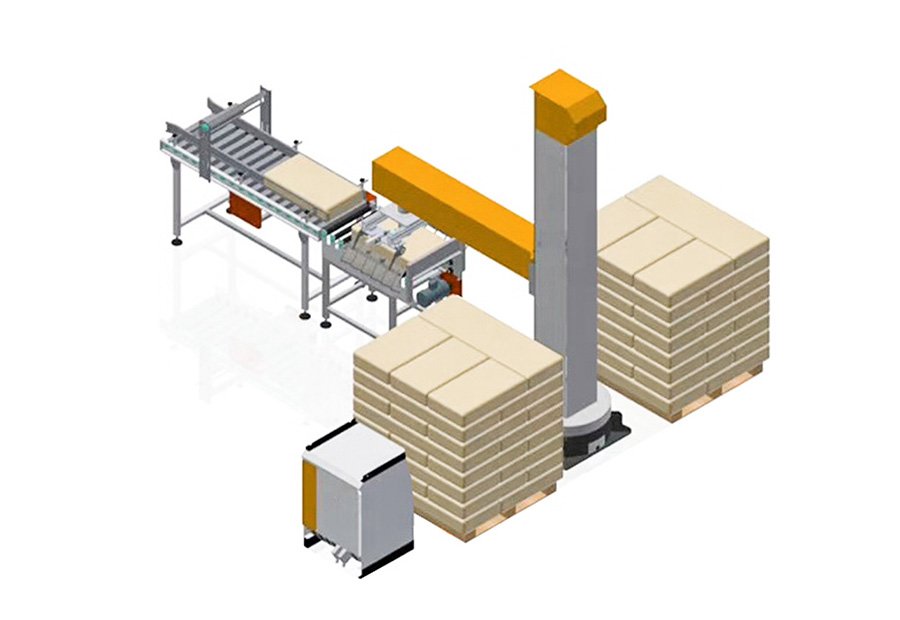 单立柱码垛机-紧凑型自动码垛设备-中小产能智能码垛YUPACK